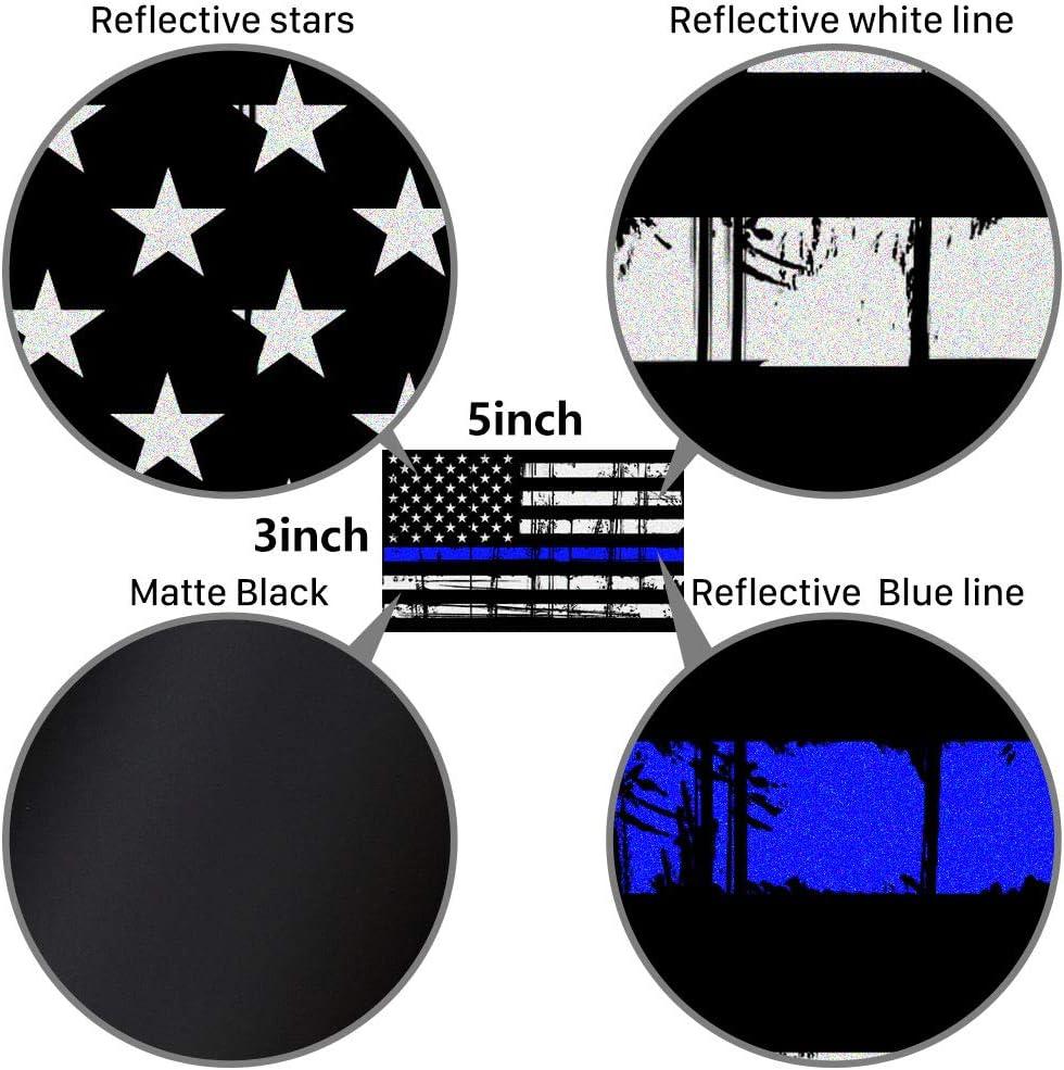 Creatrill Reflective Tattered Thin Blue Line Decal - Matte Black ...