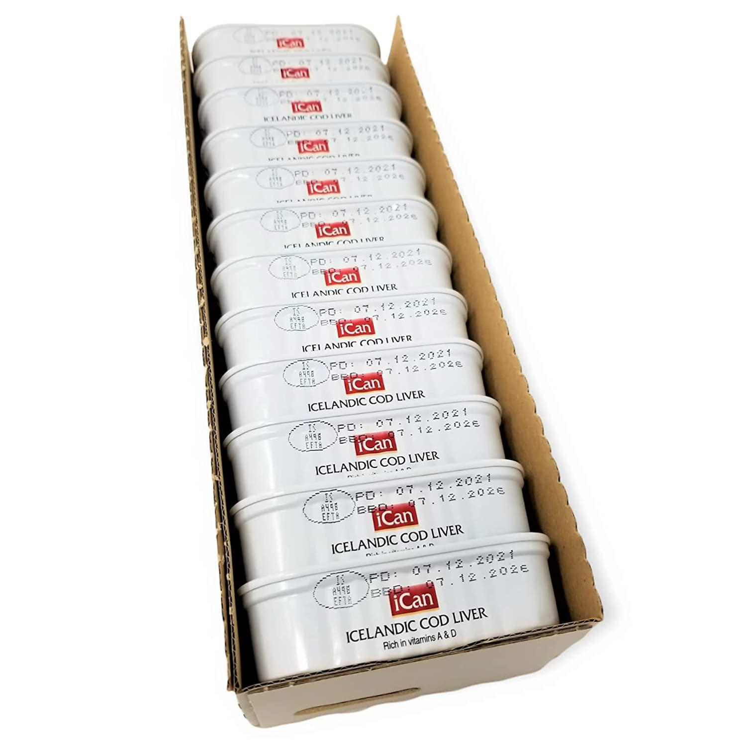 Ican Icelandic Wild Cod Liver 4.06oz/115g Pack of 3 - 4.27 Ounce (Pack ...