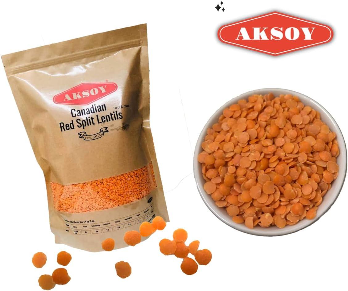 Aksoy Canadian Red Split Lentils 5KG - Premium Quality, Rich in Protein ...