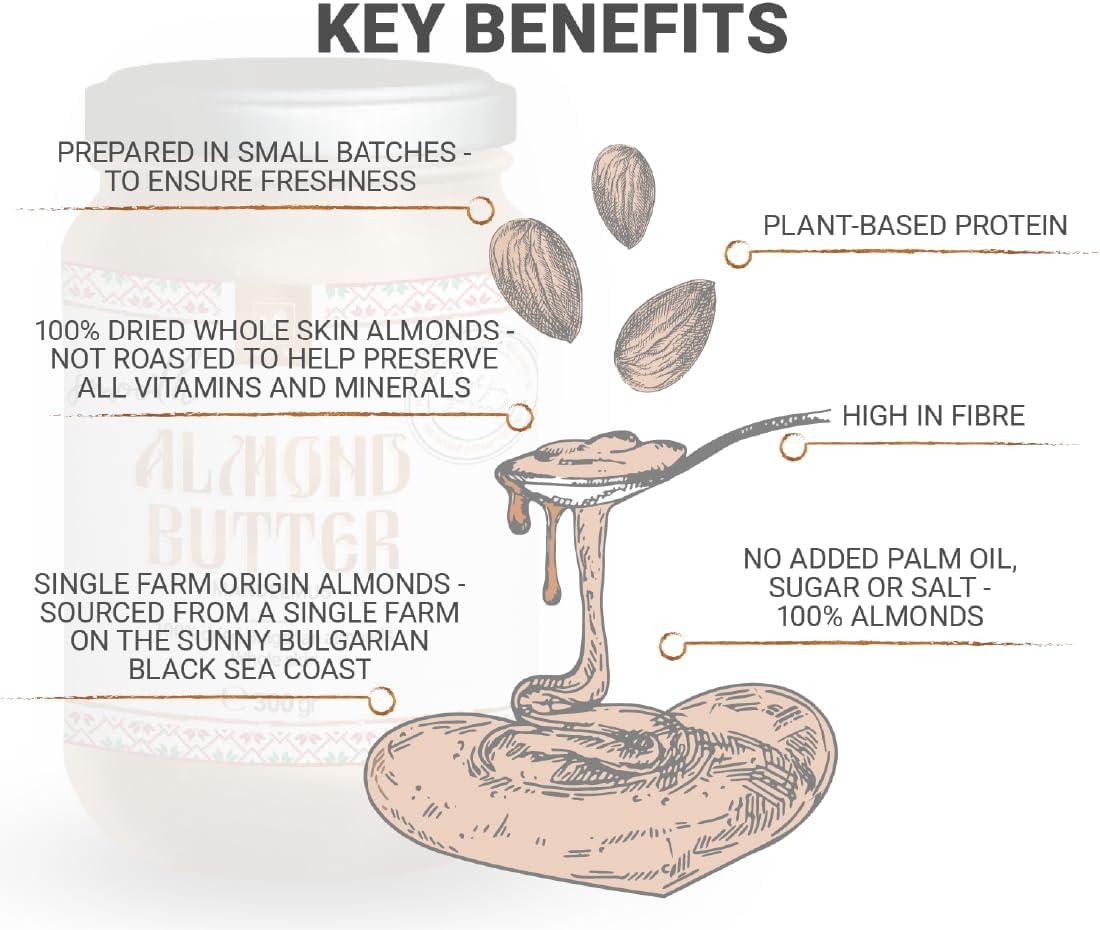 Amelia Rose - Smooth Almond Butter (300g) | No palm oil | No added ...