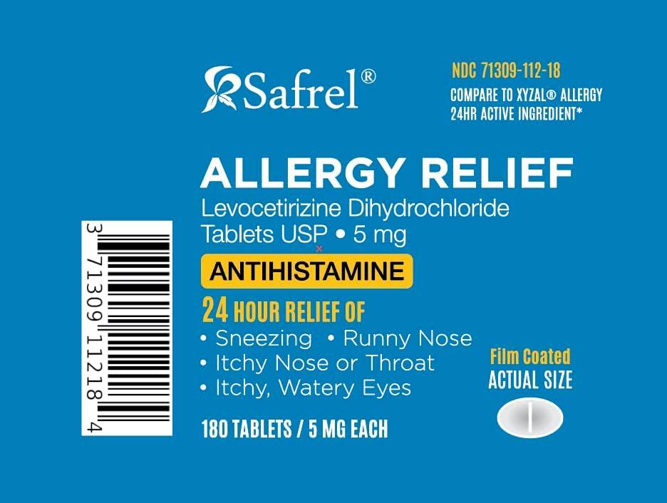 Safrel Levocetirizine Dihydrochloride 5mg (180 Count) Fast-Acting ...