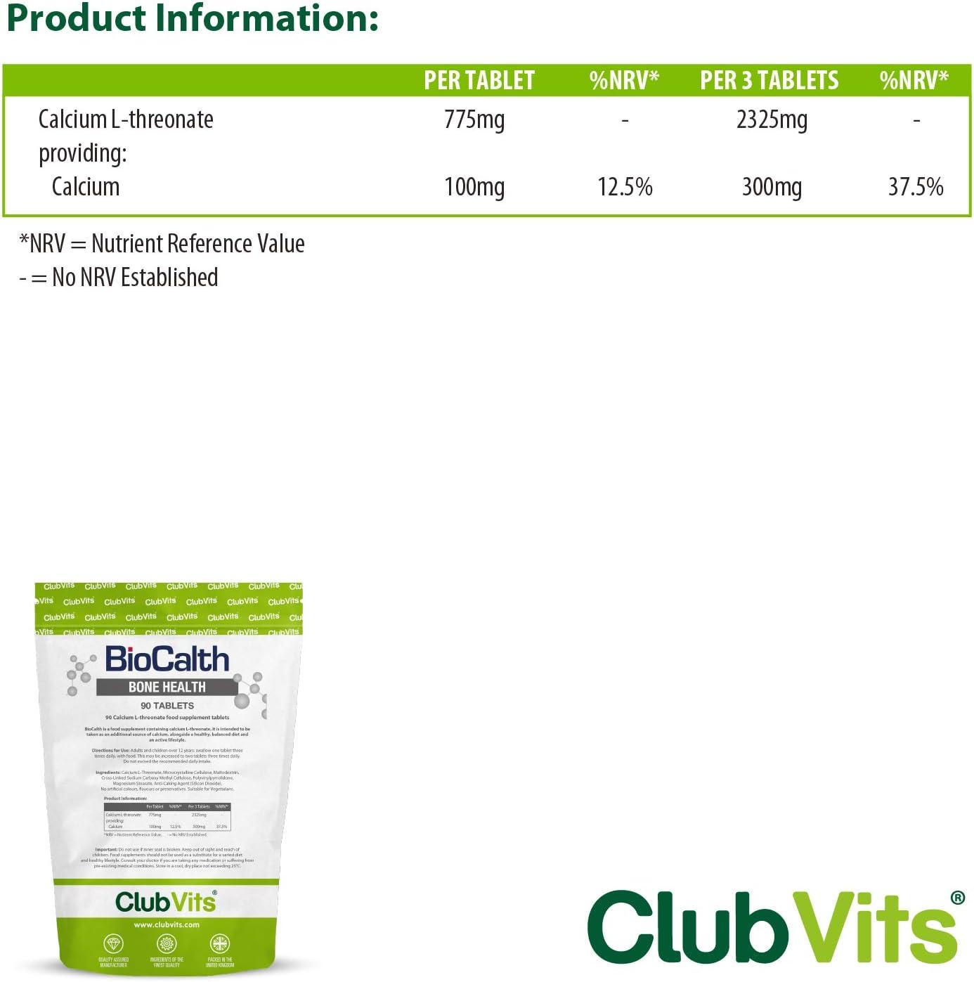 BioCalth Calcium L-Threonate Supplement | Supports Bone Health | 90 ...