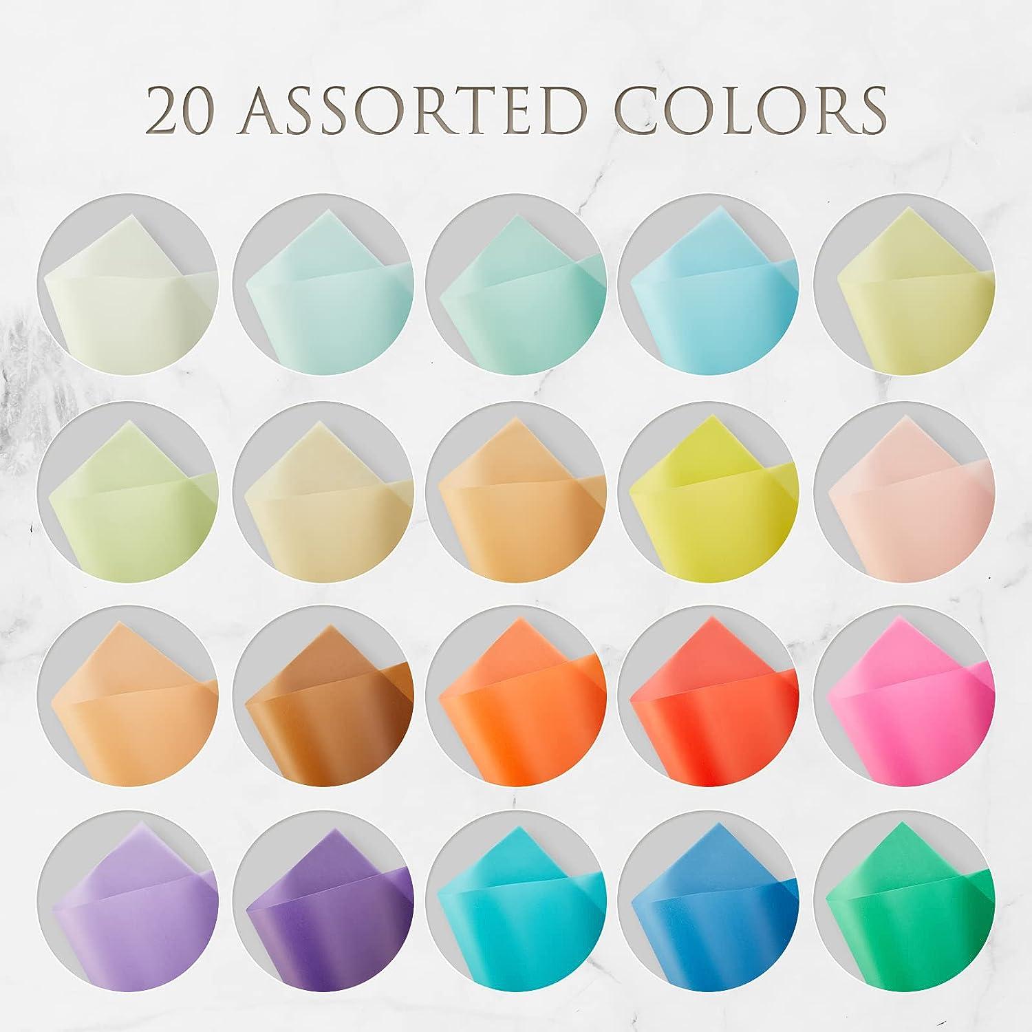 Colored Vellum Paper 20 Colors 100 Sheets 8.5x11 inch - Transparent ...