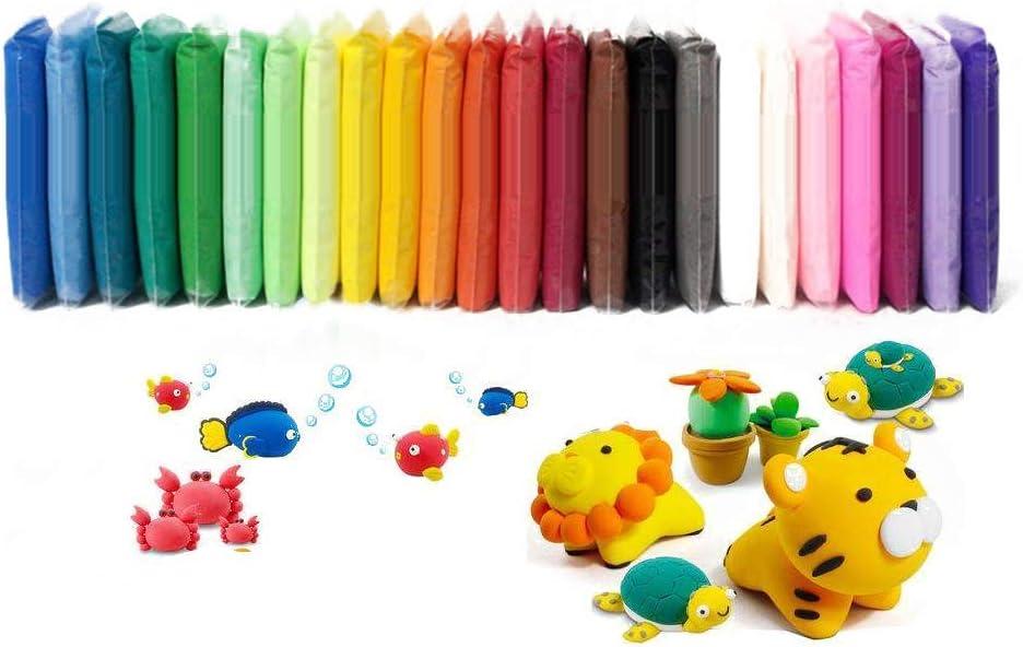 24 Colors Ultra Light Air Dry Clay for Kids - Safe & Non-Toxic Modeling ...