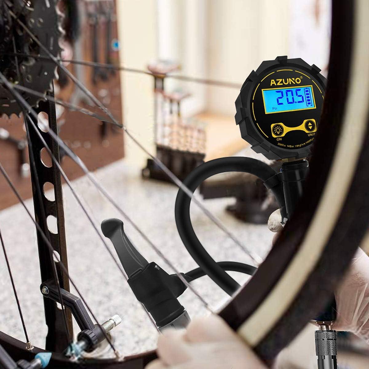 AZUNO Bike Tire Inflator with Pressure Gauge - Universal Presta and ...
