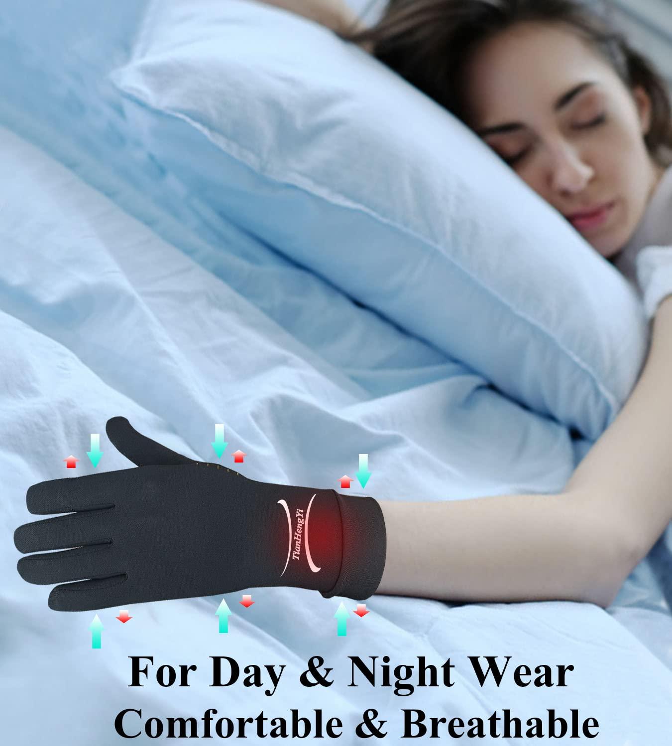 Copper Arthritis Gloves with Touch Screen - 2 Pairs Full Finger ...