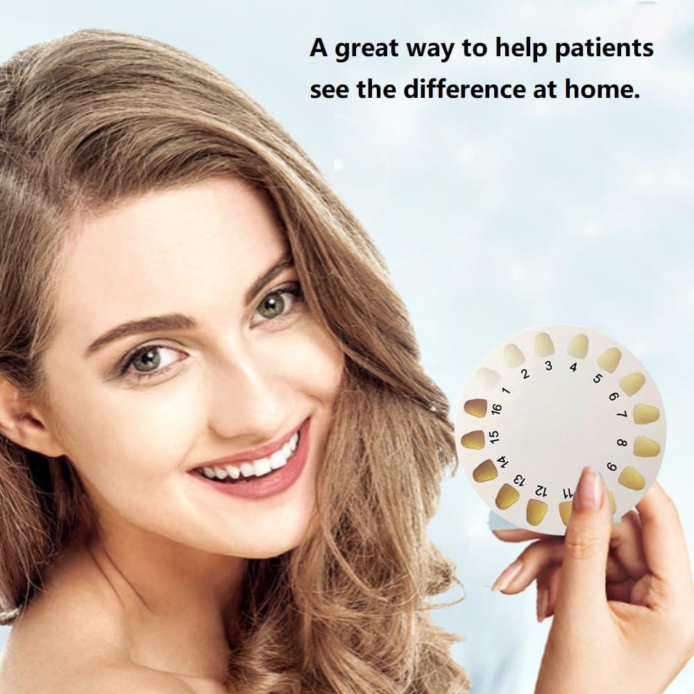 Uadme Teeth Color Cards - 3 Piece Shade Guide for Tooth Bleaching ...