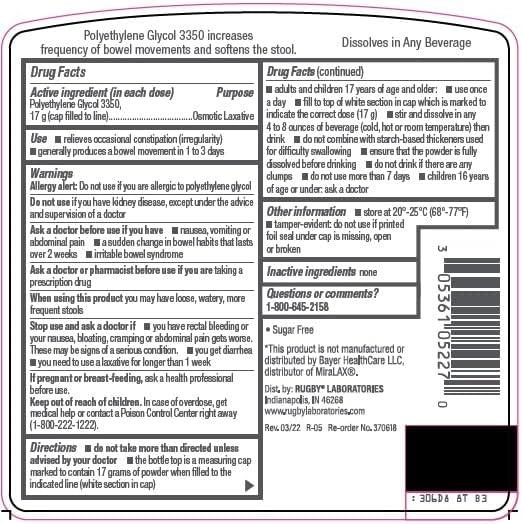Rugby Peg 3350 Osmotic Laxative Powder 8 3 Oz Sugar Free Grit Free