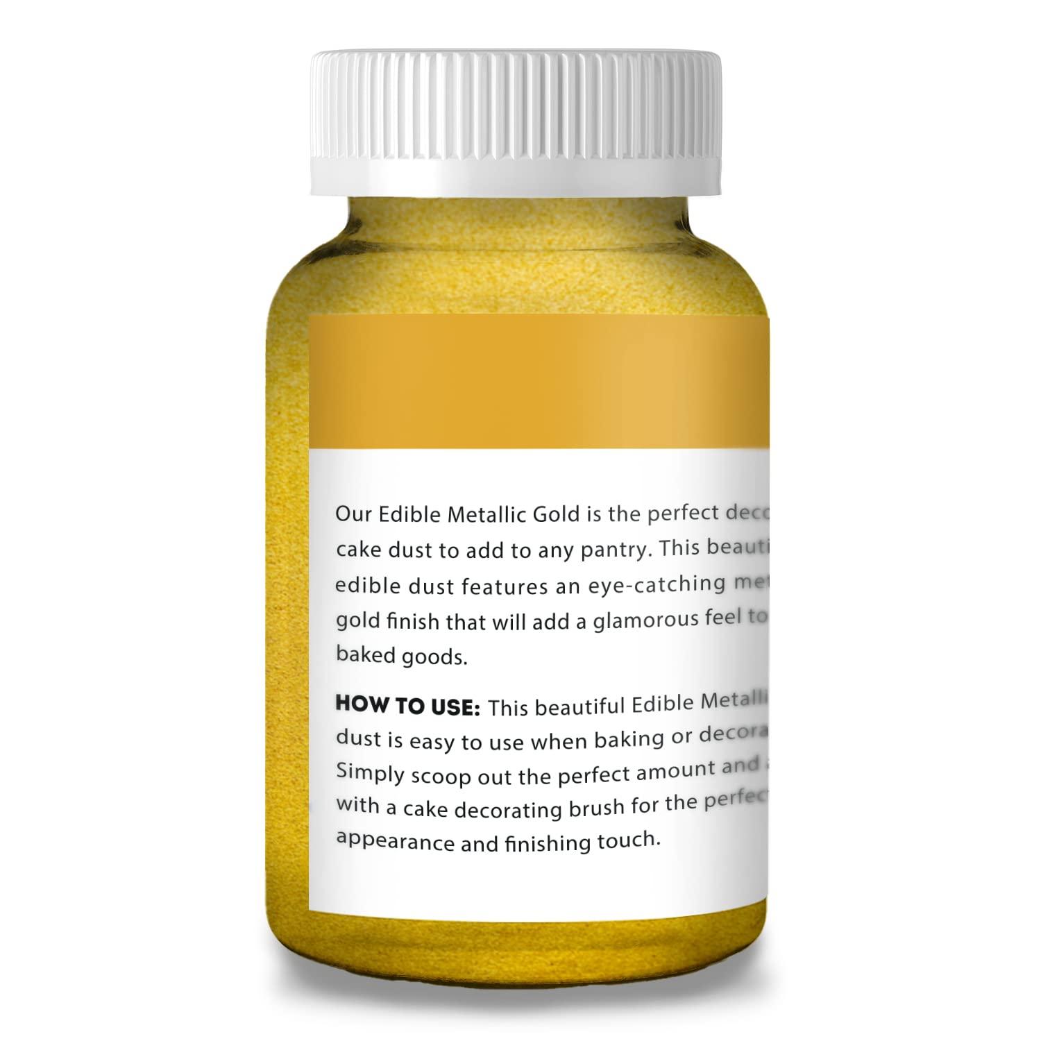 Kate Naturals Edible Metallic Gold Dust (.5oz/14g) for Cake Decorating ...