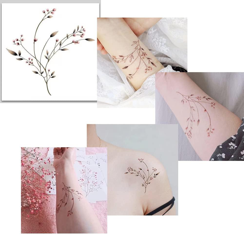Gypsophila Watercolor Temporary Tattoo - Long Lasting and Realistic ...