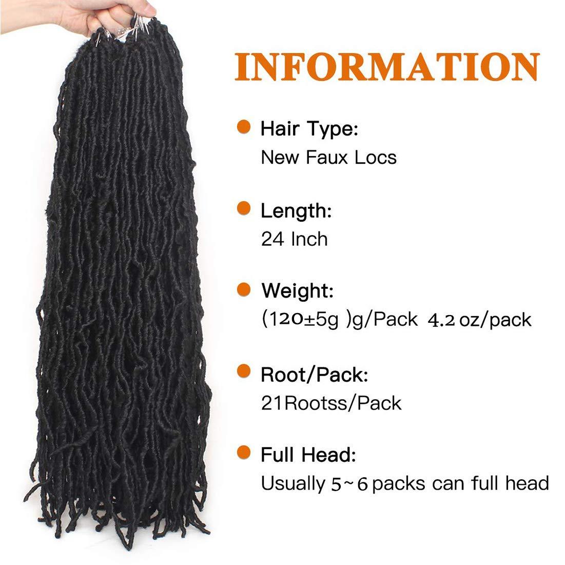 6 Packs Nu Goddess Locs 24 Inch Crochet Hair - Pre-Looped Synthetic ...