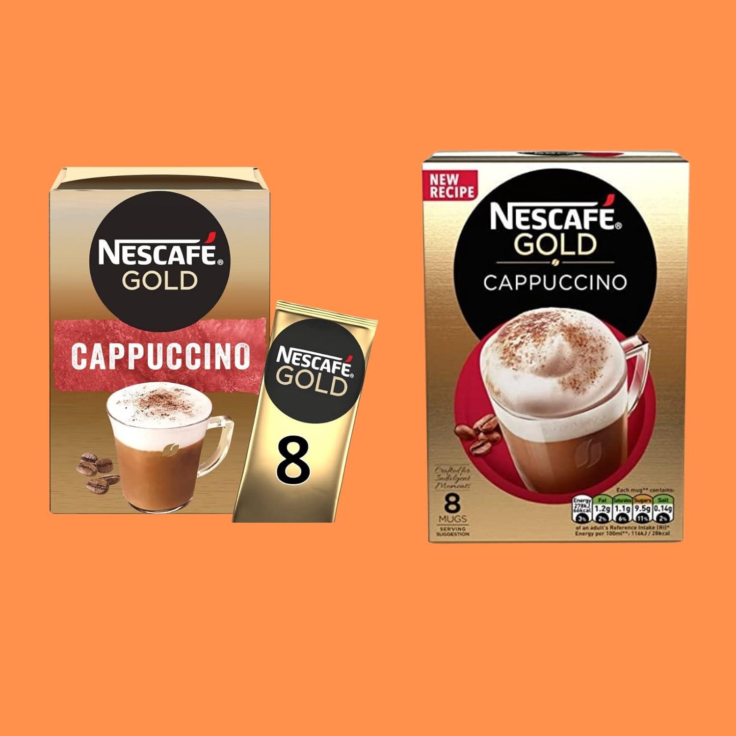 Nescafe Cappuccino Sachets Instant Coffee Bundle Contains 48 x Nescafe ...