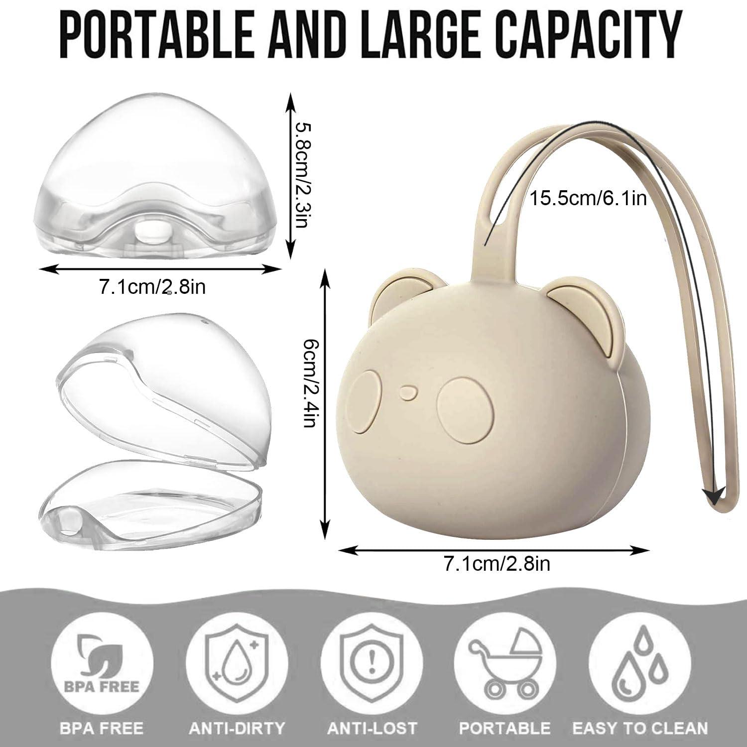 5-Piece Portable Pacifier Box Set - Silicone & Transparent Storage for ...