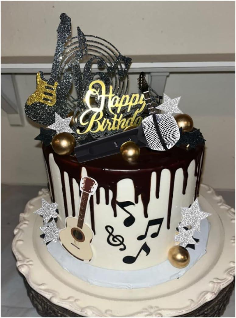 Microphone Music Cake Topper Karaoke Singer Birthday Cake Decor | Buy ...