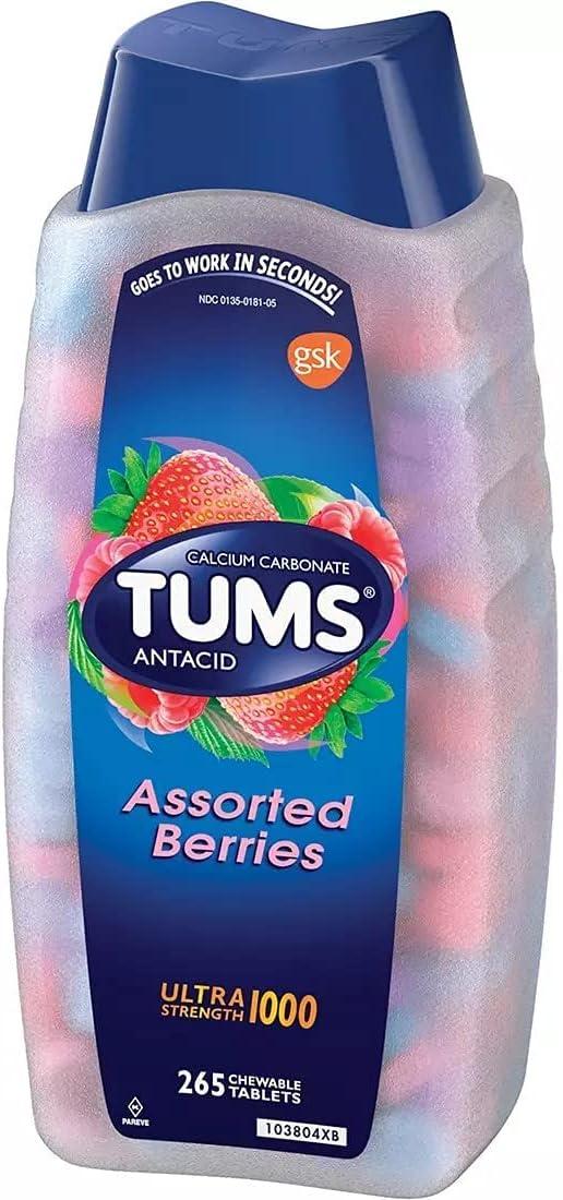 Tums Ultra Strength (Assorted Berries) 265 Chewable Tablets (Original ...