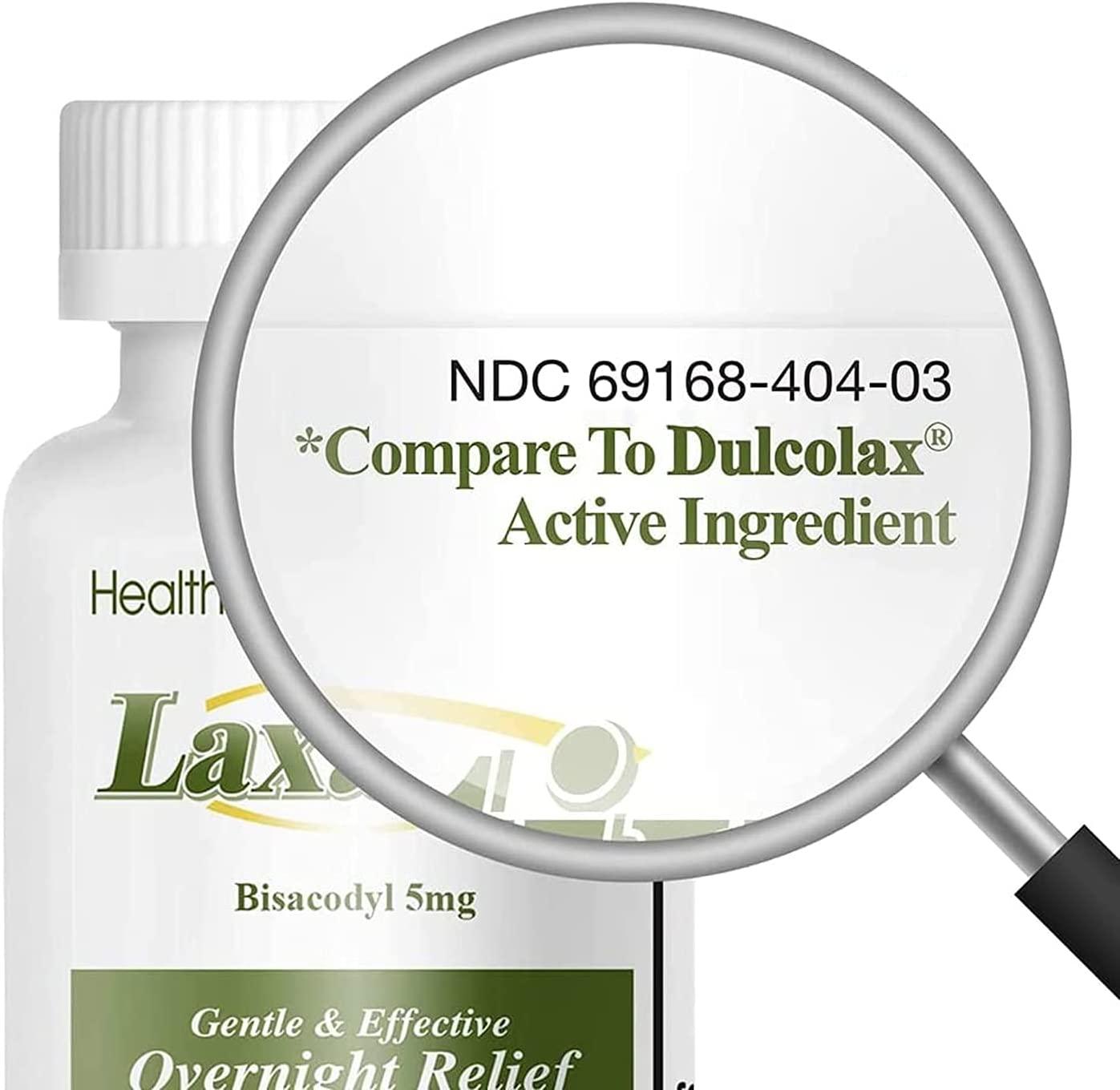 HealthA2Z Laxative (Bisacodyl 5mg) 250 Count - Compare to Dulcolax Laxative Tablets | Buy Now ...