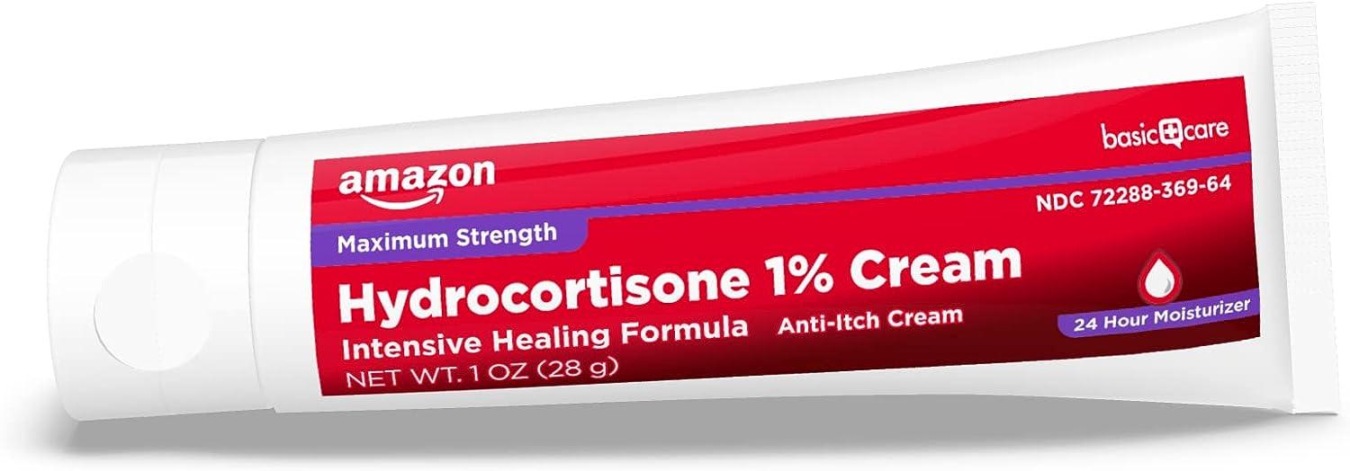 Amazon Basic Care Maximum Strength Hydrocortisone Anti-Itch Cream 1% ...