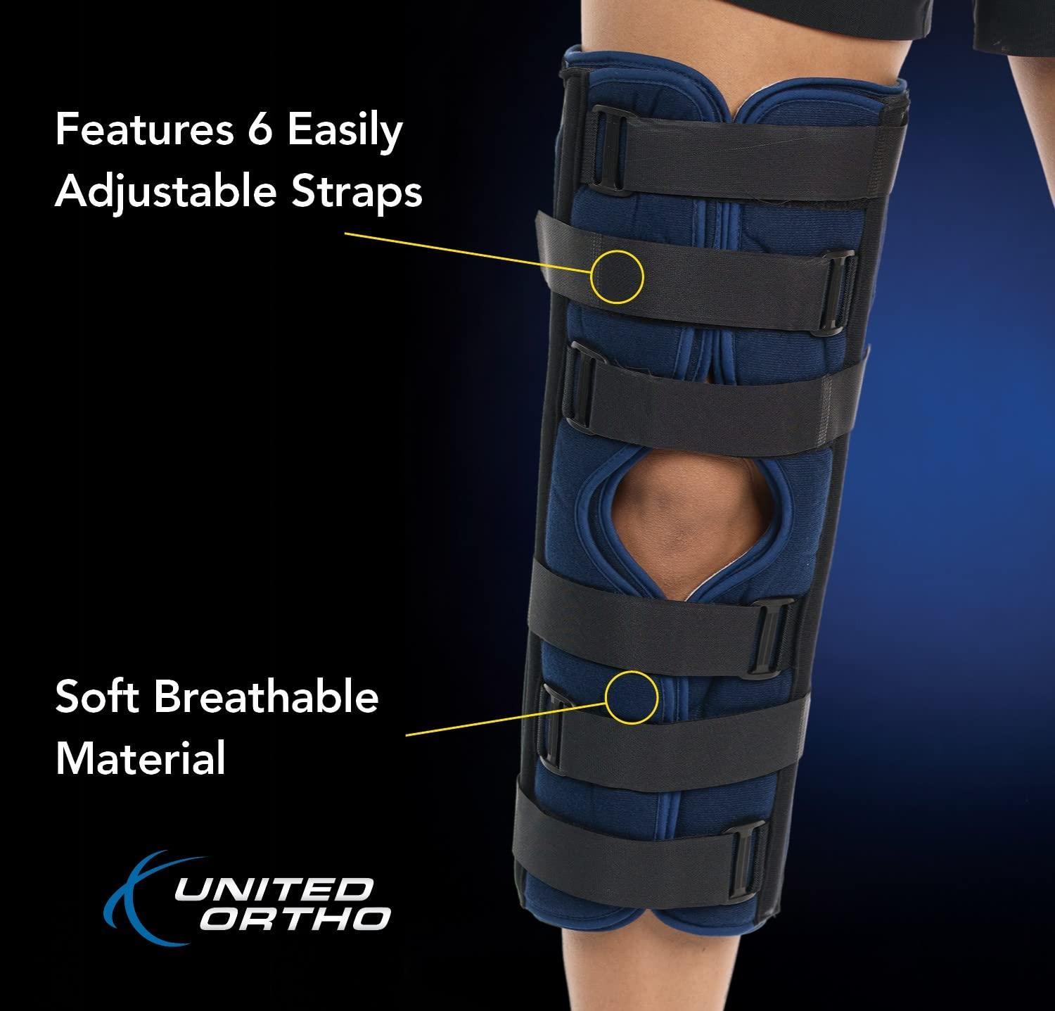 United Ortho 61016 3-Panel Knee Immobilizer - Navy (16) | Support ...