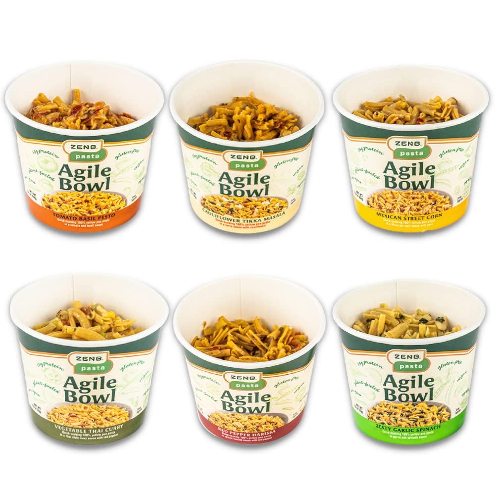 ZENB Yellow Pea Pasta Agile Bowl Variety Pack (6 Pack) - Gluten Free ...