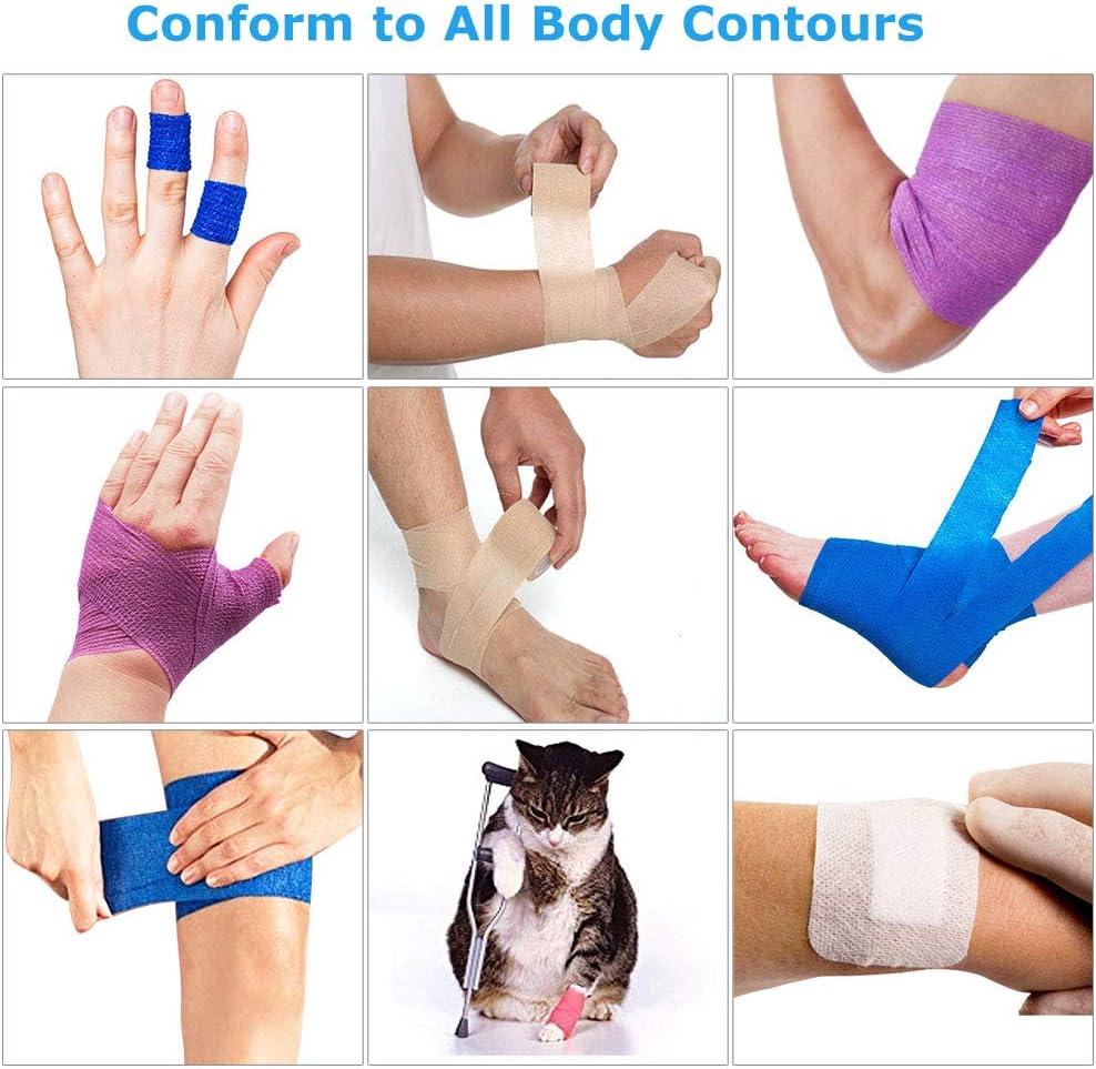 LotFancy Self Adhesive Bandage Wrap 4x5 Yards 10 Pack - First Aid ...