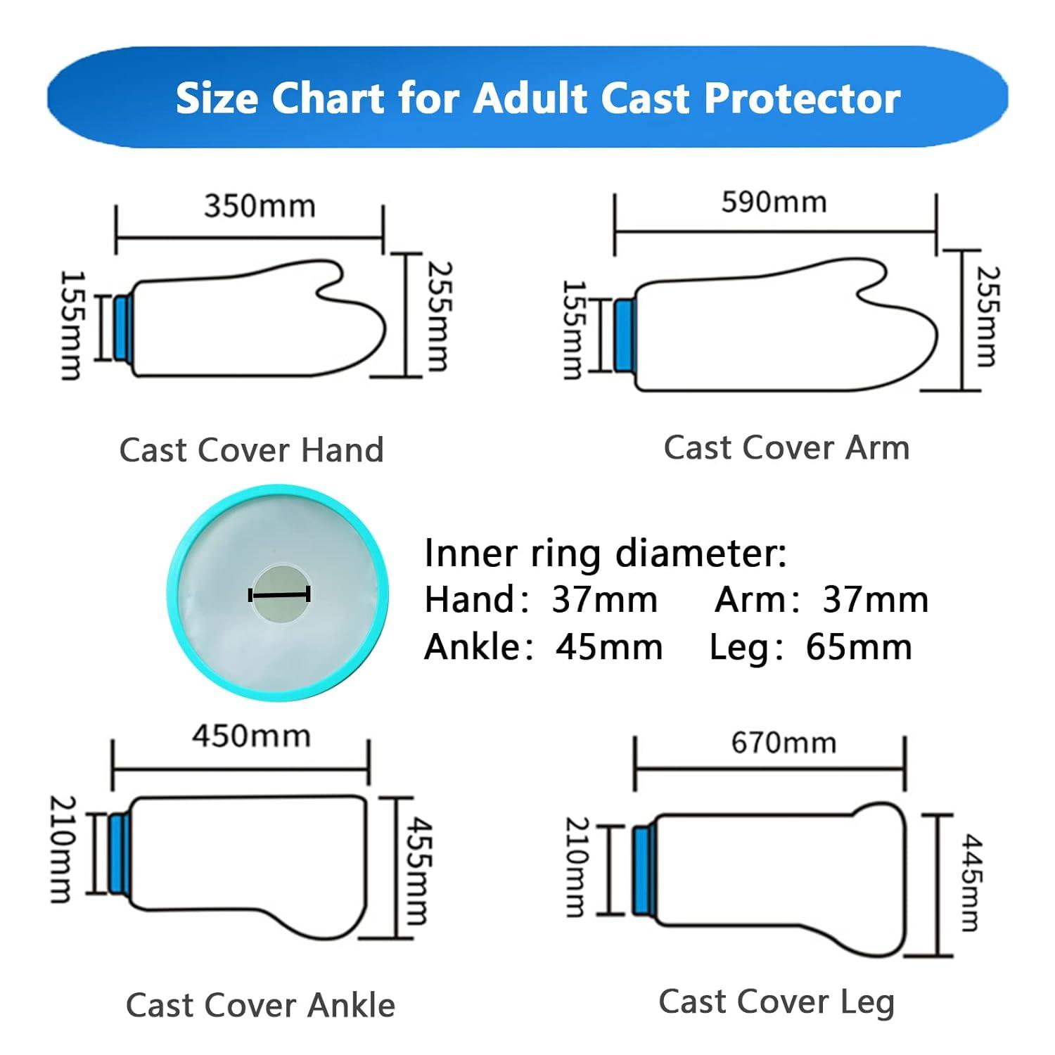 Yeloumiss Adult Half Arm Waterproof Cast Cover - Reusable Shower Bag ...