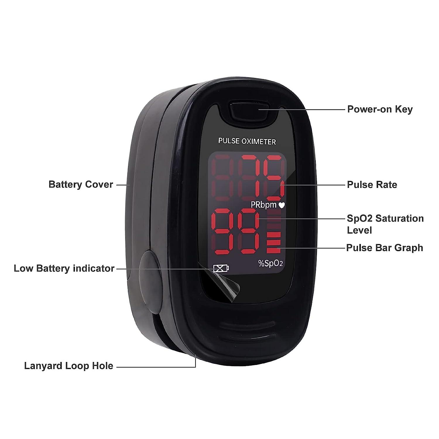CONTEC CMS50M Pulse Oximeter - Fingertip Blood Oxygen Monitor with LED ...
