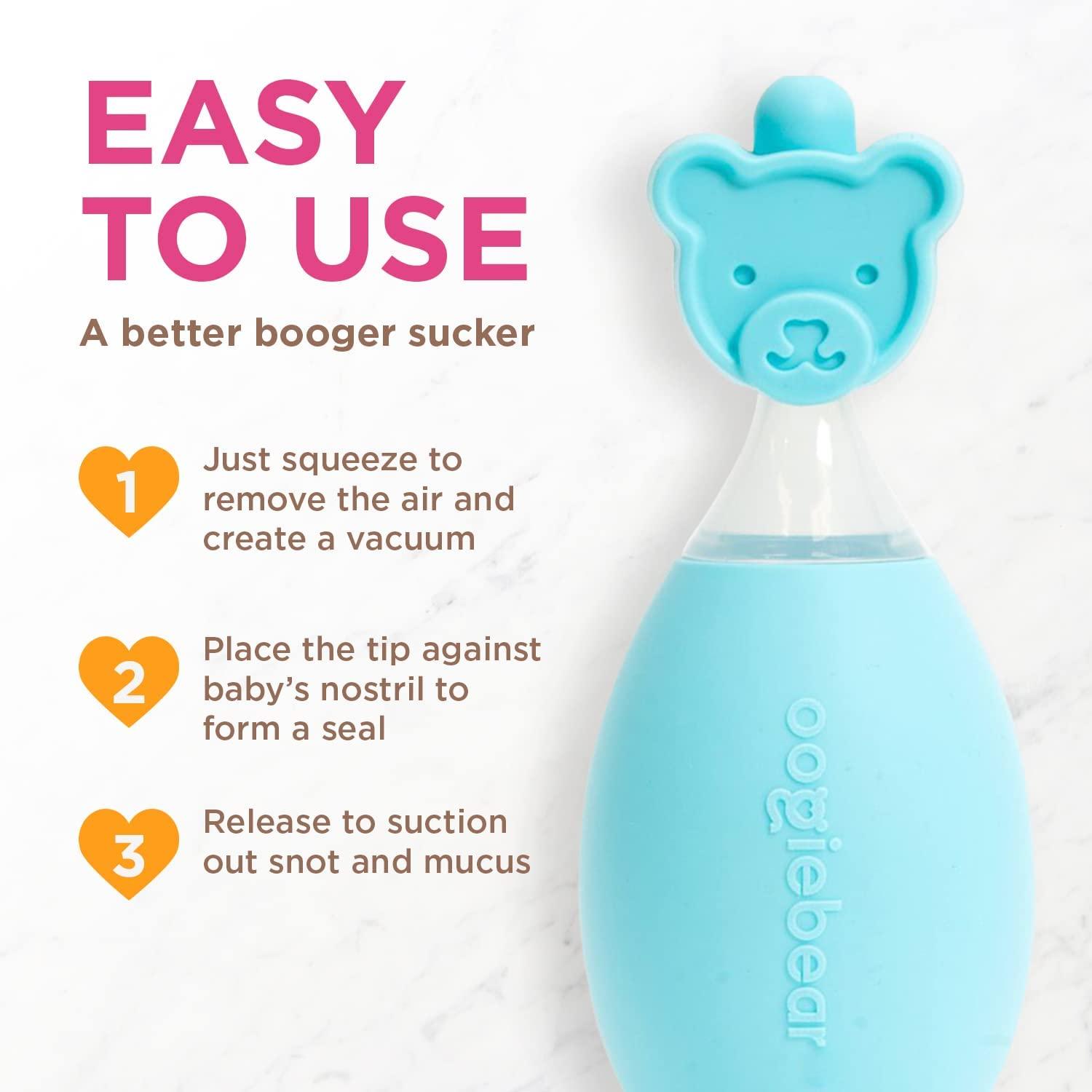 Oogiebear Bear Pair - Safe Baby Booger Cleaner & Nose Sucker | BPA Free ...