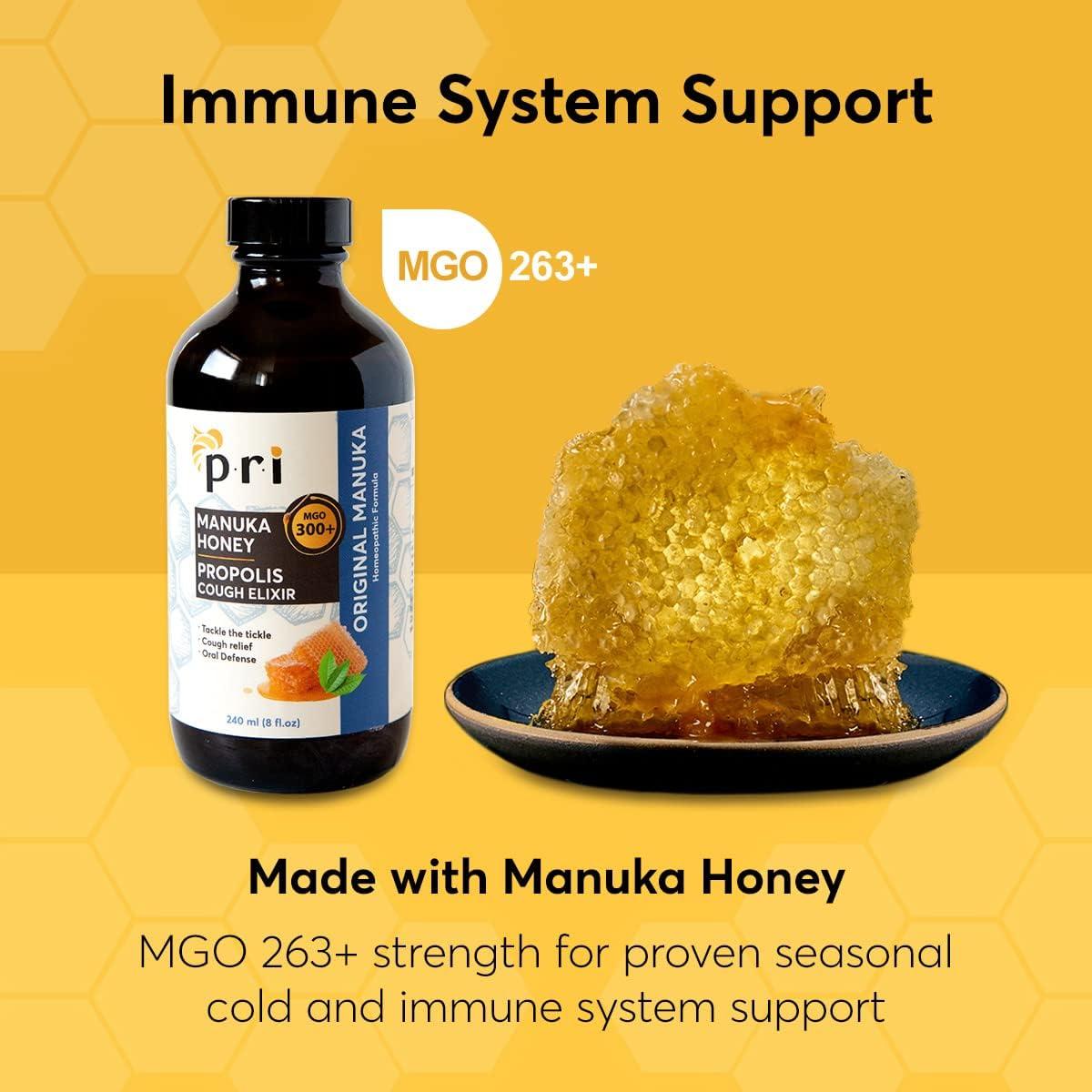 PRI Natural Dry Cough Syrup - Manuka Honey, Propolis, Tea Tree Oil ...