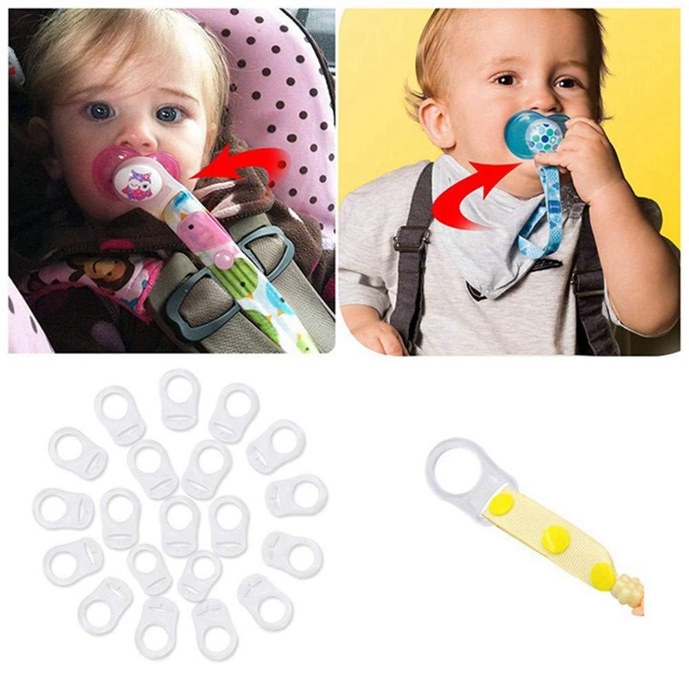 Voarge 12-Piece Silicone Pacifier Chain Set | Soft Transparent Baby ...