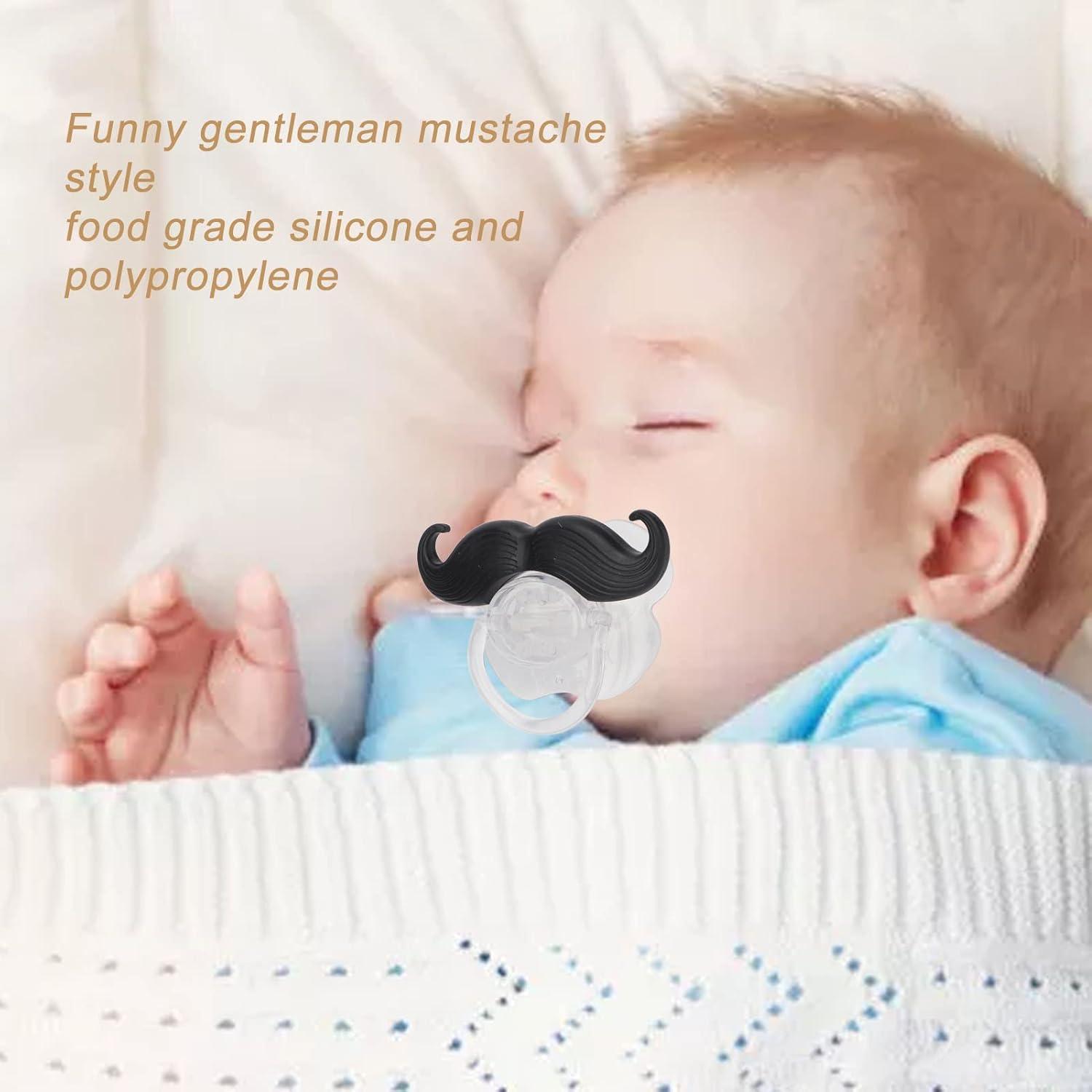Funny Baby Pacifier with Mustache & Kiss Lip Design - Cute Orthodontic ...