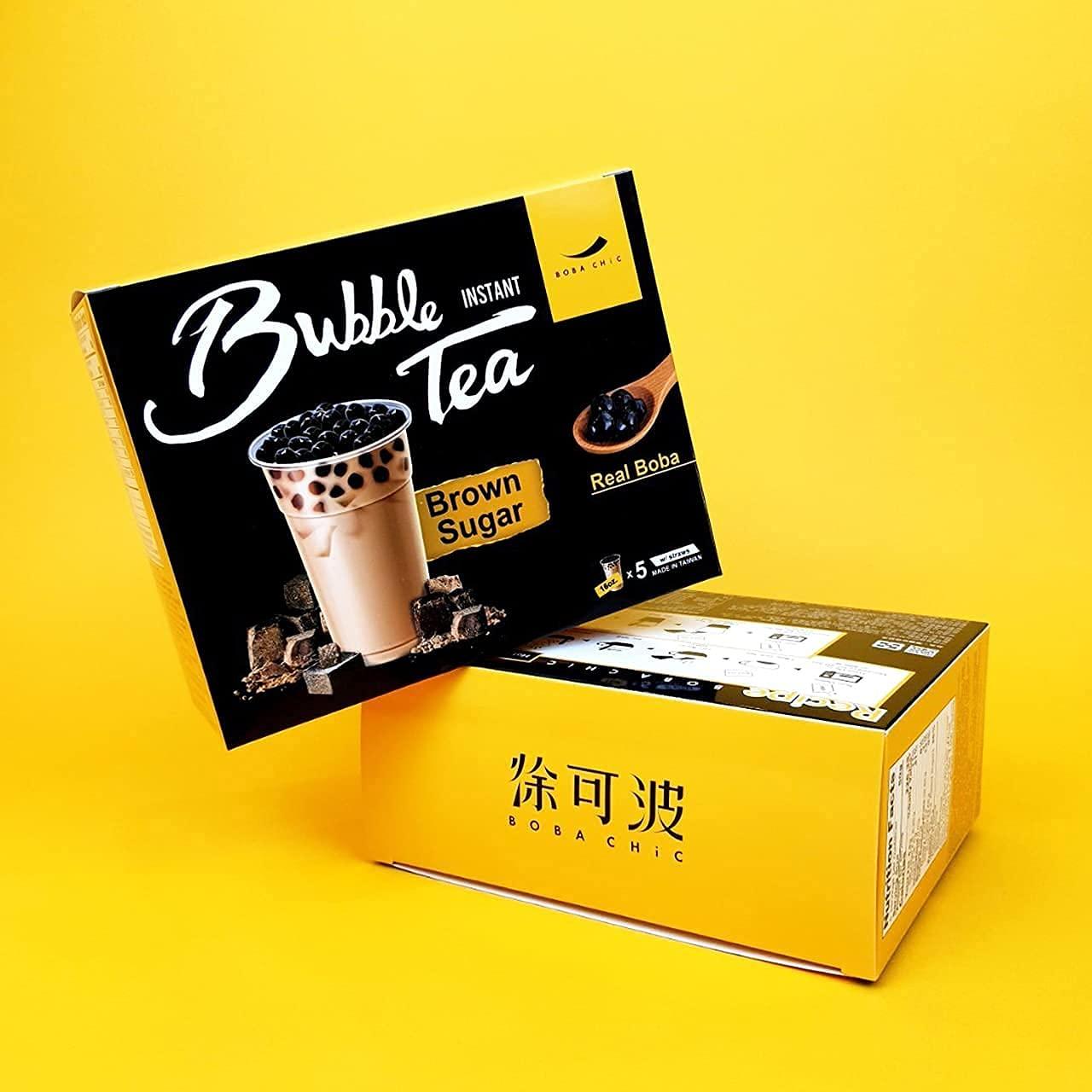 BOBA CHiC Instant Bubble tea kit - Real BOBA Ready in 30 seconds Brown ...