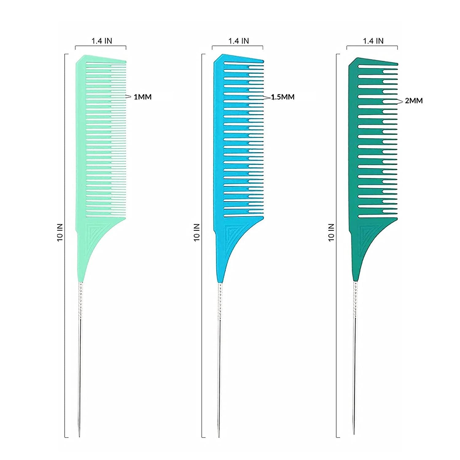 Sassperelli Pastel Highlighting Combs 3 Pack with Premium Alligator ...