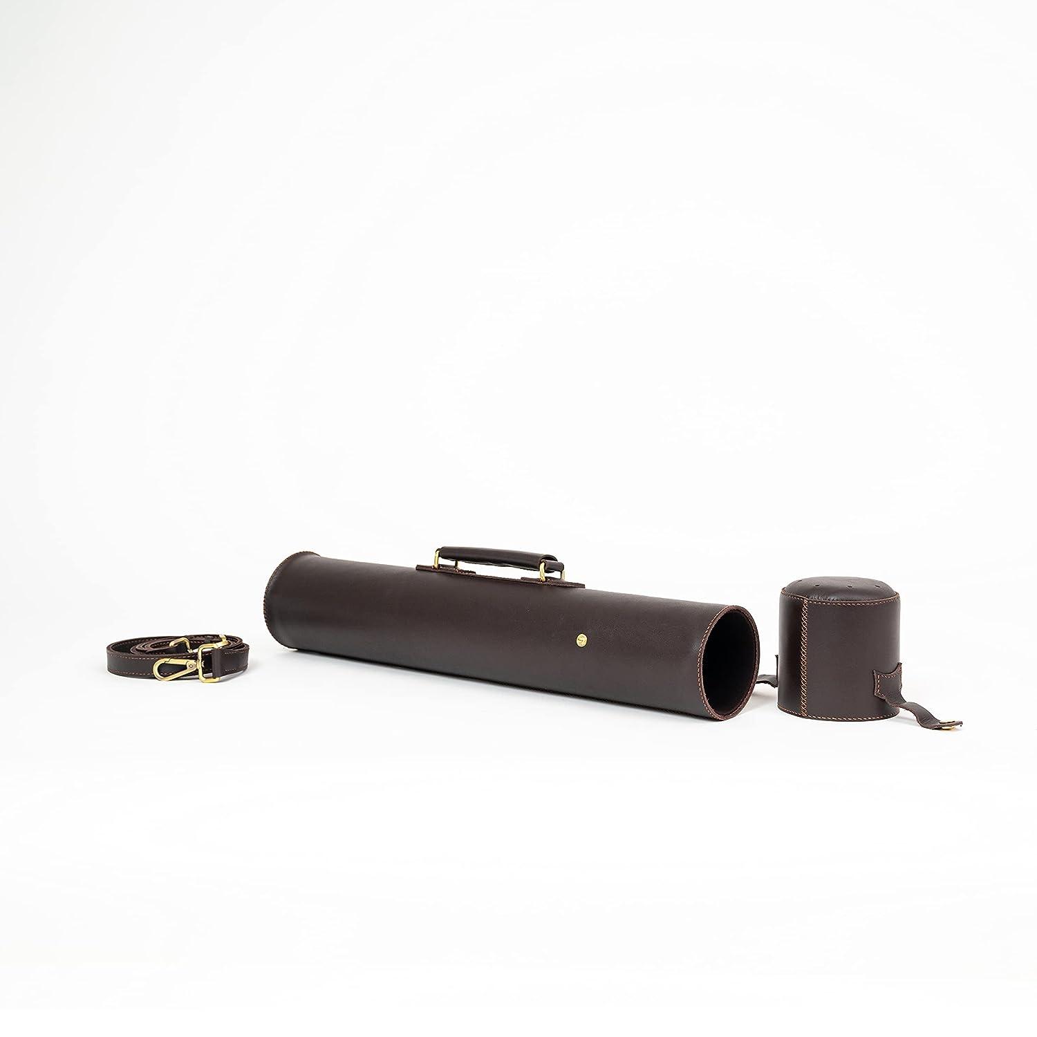 Hoi An Soul - Leather Document Tube - 100% Hand Made - Black - 21