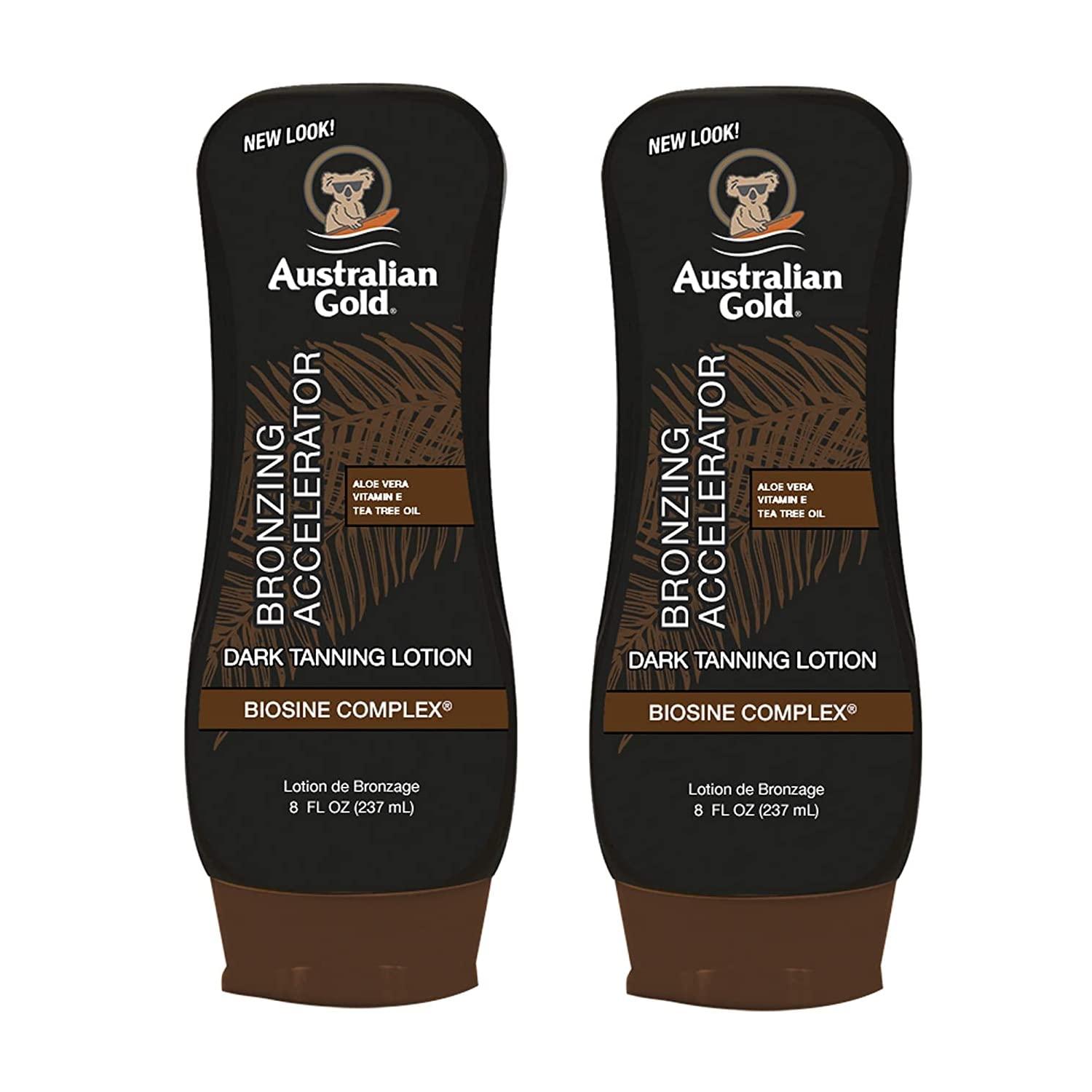 2 Pack Dark Tanning Accelerator Lotion with Bronzer - Fast Tan Boost ...