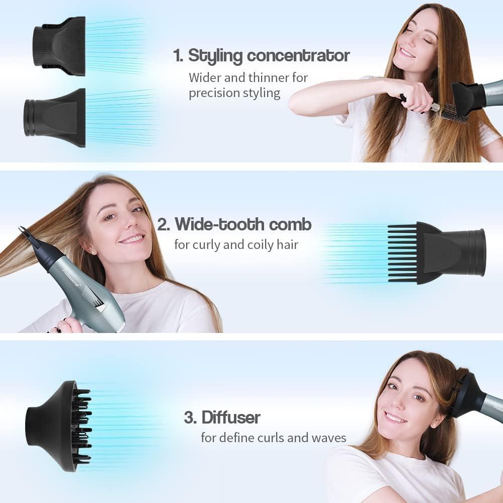 Faszin Ionic Pro Hair Dryer: Fast-Drying Blow Dryer, 2-Speed & 3-Heat ...