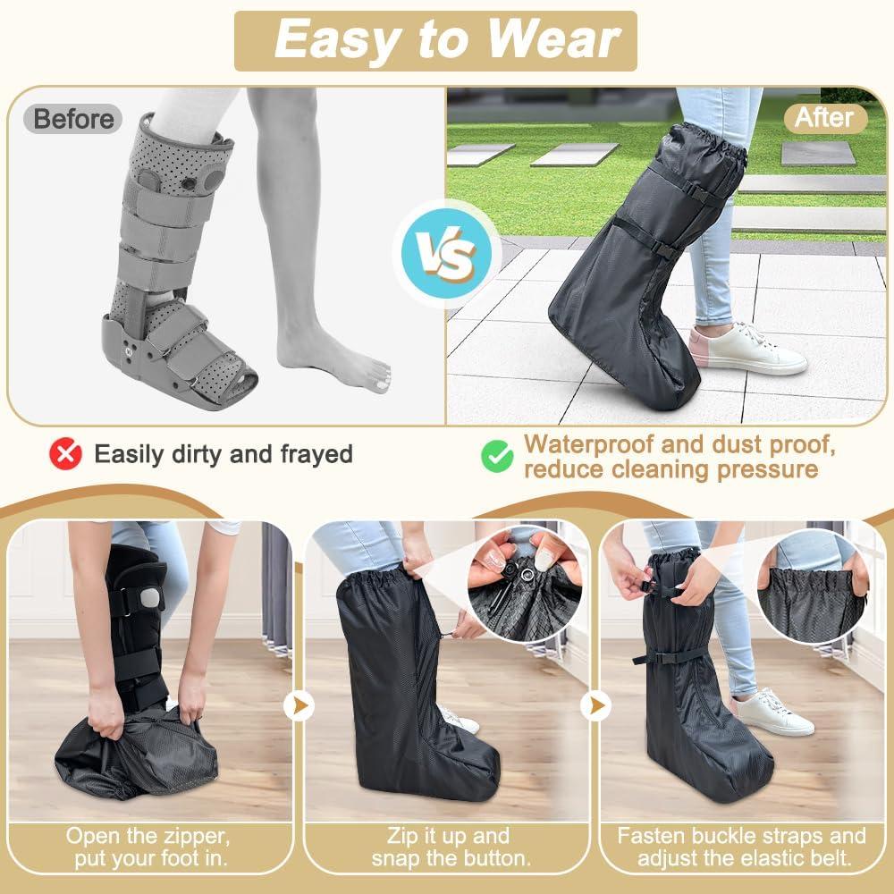 Neppt Tall Walking Boot Cover for Women Men - Orthopedic Foot Cast ...