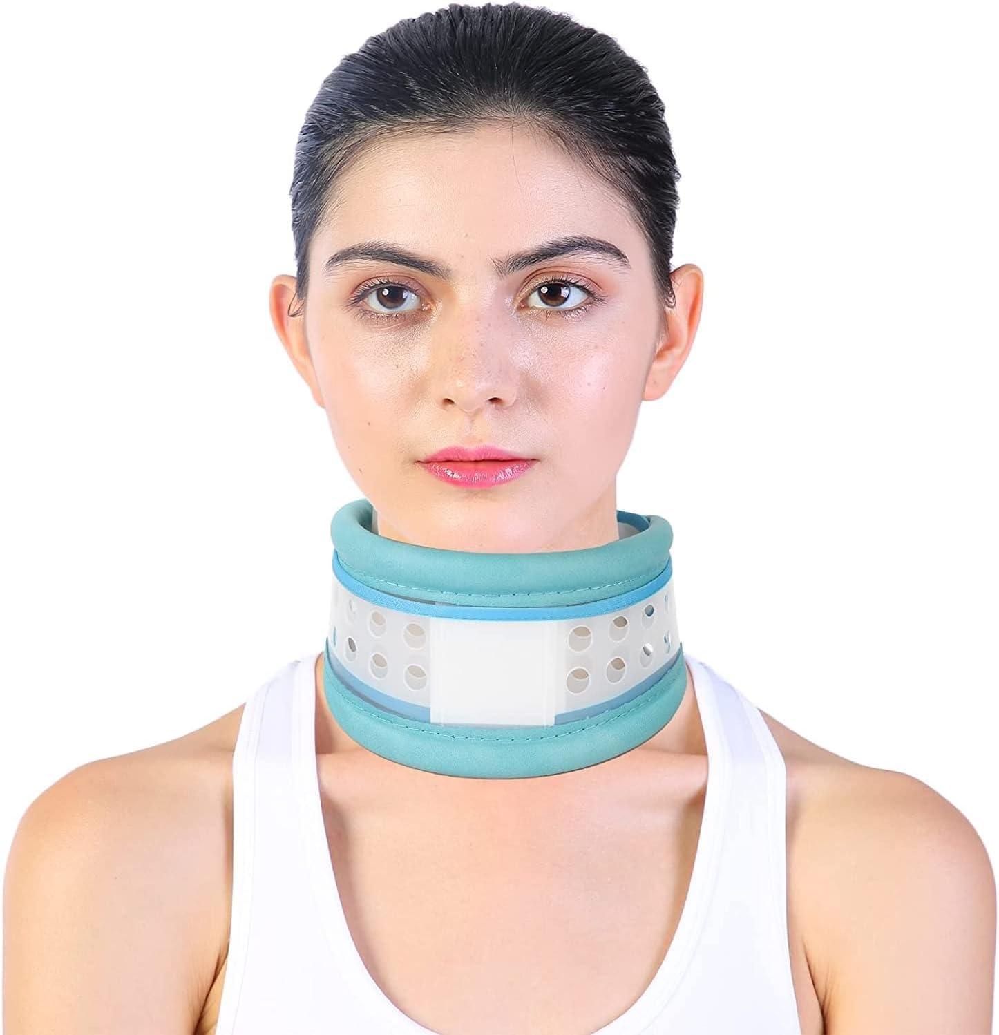 SAFWEL Ergonomic Neck Collar - Comfortable Adjustable Neck Support & Flexible Traction for Pain ...