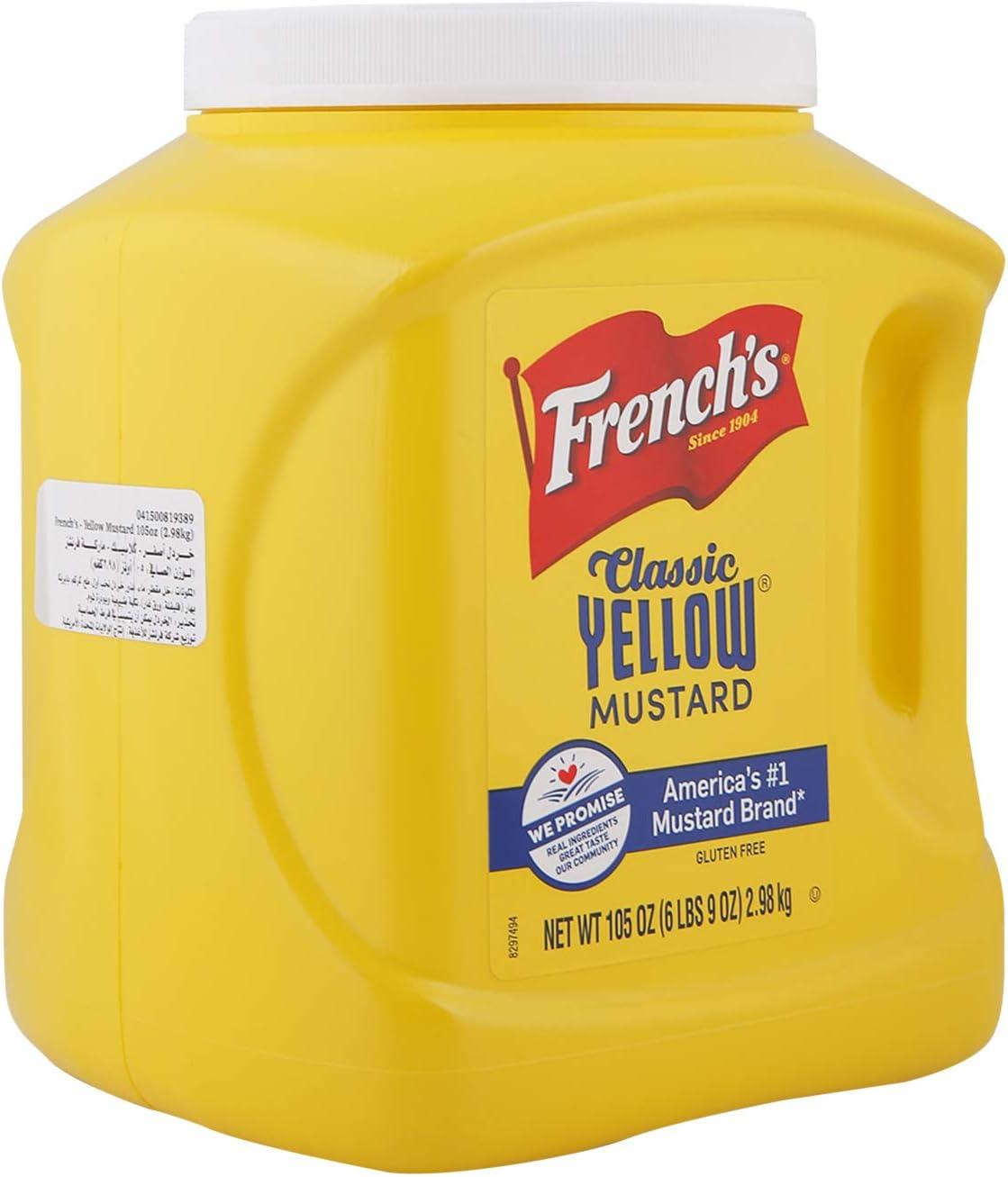 Frenchs 100% Natural Classic Yellow Mustard 2.98kg Catering Size Tub
