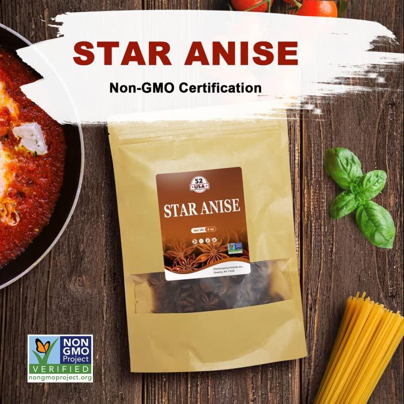 52USA Star Anise Seeds 4oz - Premium Chinese Anis Estrella Spice Pods ...