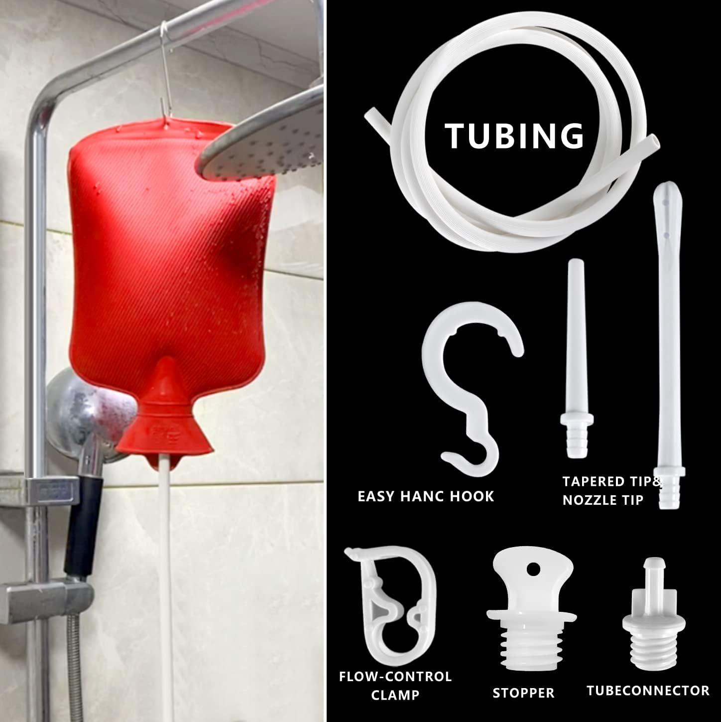 2 Quart Home Enema Bag Kit - Enema Tips, Hose, Clamp - Colon Cleansing ...