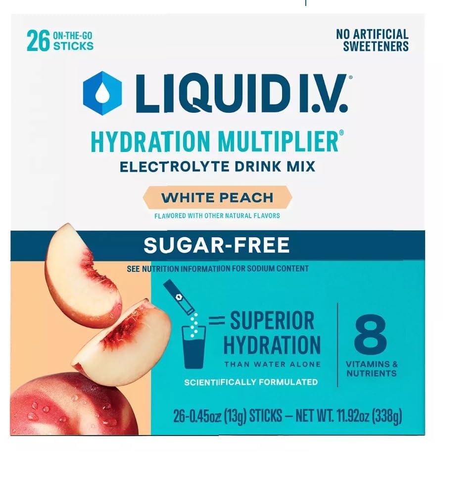 Liquid IV Hydration Multiplier Sugar FREE - 26 Individual Stick Packets ...