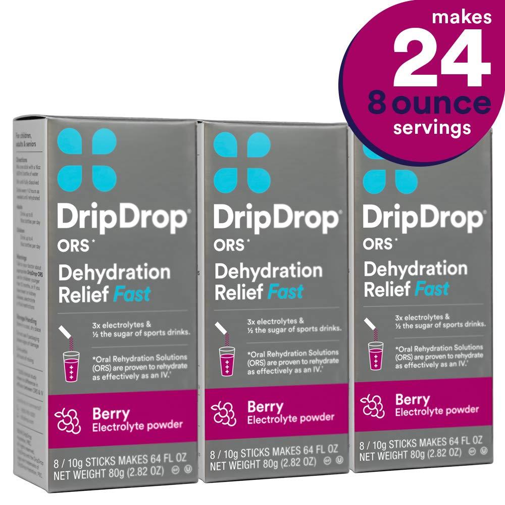 DripDrop ORS Berry Electrolyte Hydration Powder Sticks - 24 Count (Pack ...