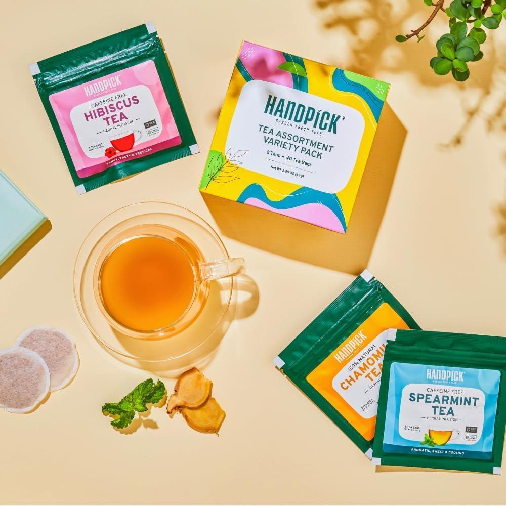 Handpick Tea Assortment Variety Pack - 40 Count - 8 Assorted Flavors ...