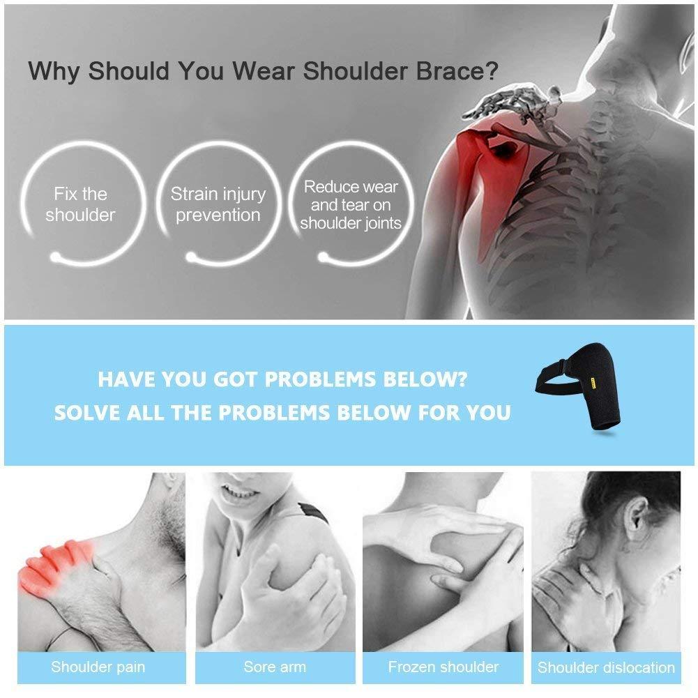 Shoulder Brace for Men & Women - Adjustable Compression Wrap for ...