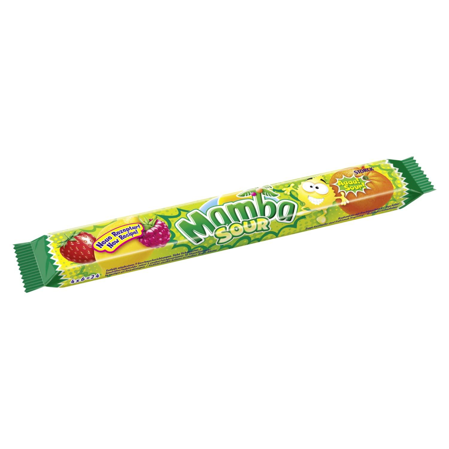 Mamba Sour Chews - 24 x 106g | Deliciously Tangy Fruit Flavors in 4 ...