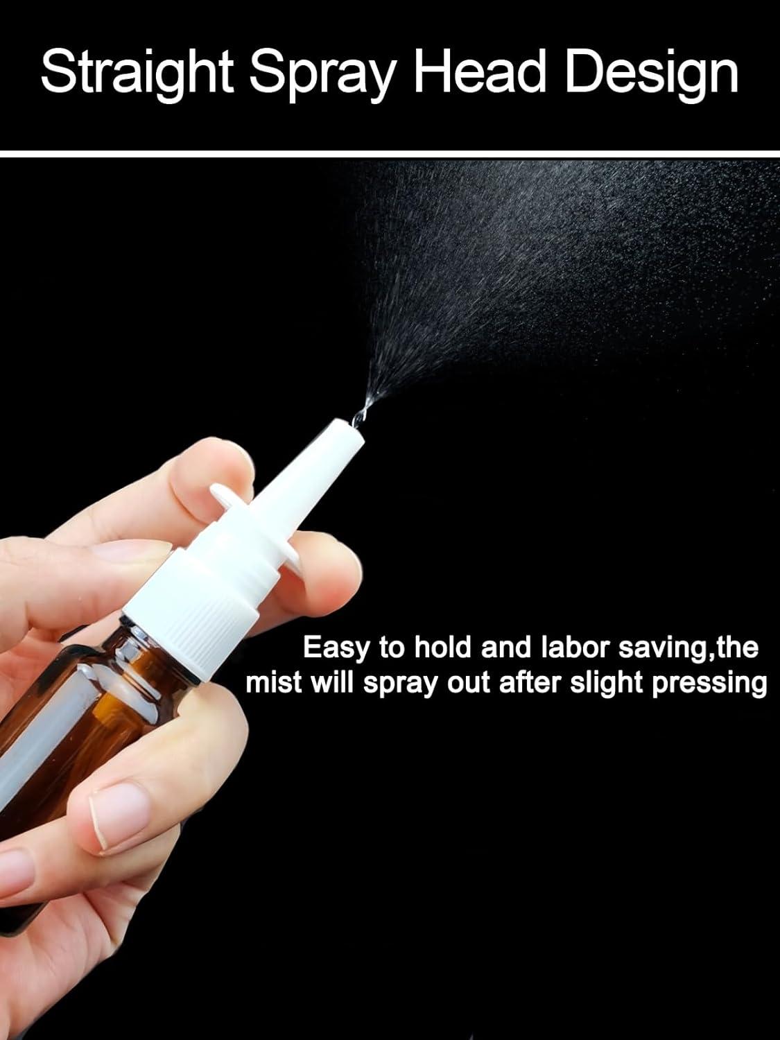 Furuising 6pcs Nasal Spray Bottle 20ml Glass Amber Refillable Fine Mist ...