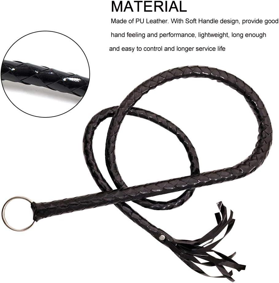 Riding Crop 55" for Horses Faux Leather Black Whip Costume Whip ...