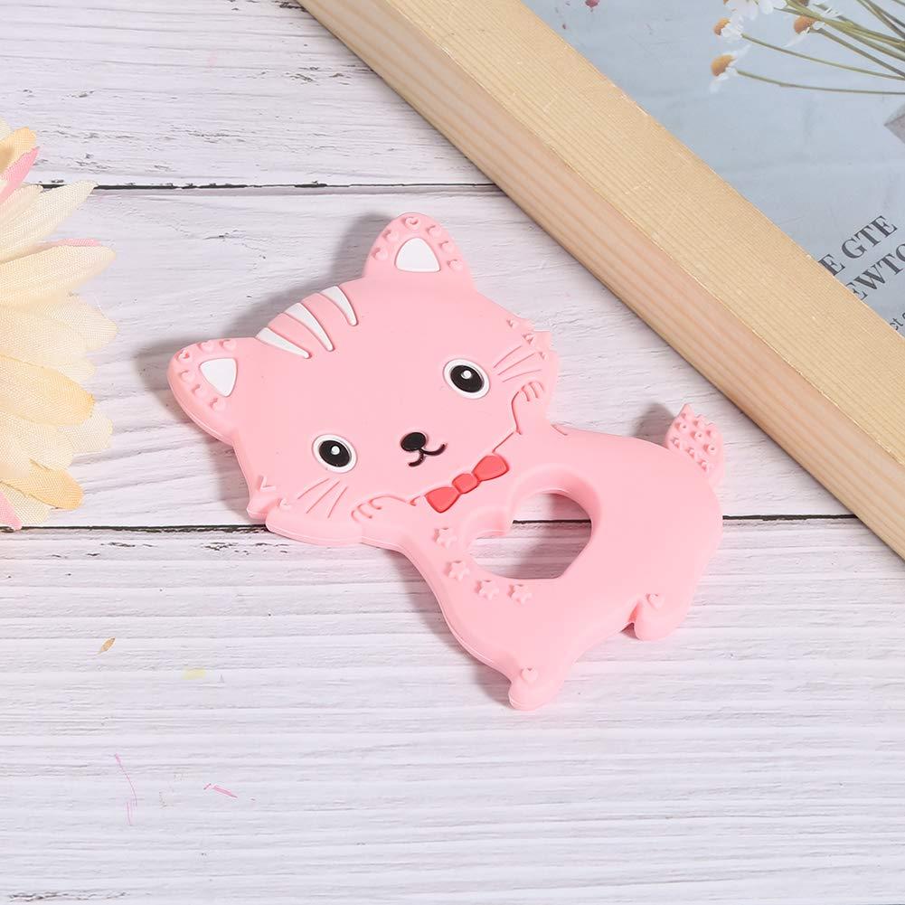 Buy Pink Cat Shape Baby Teething Ring & Toy - Safe Soft & Fun for ...