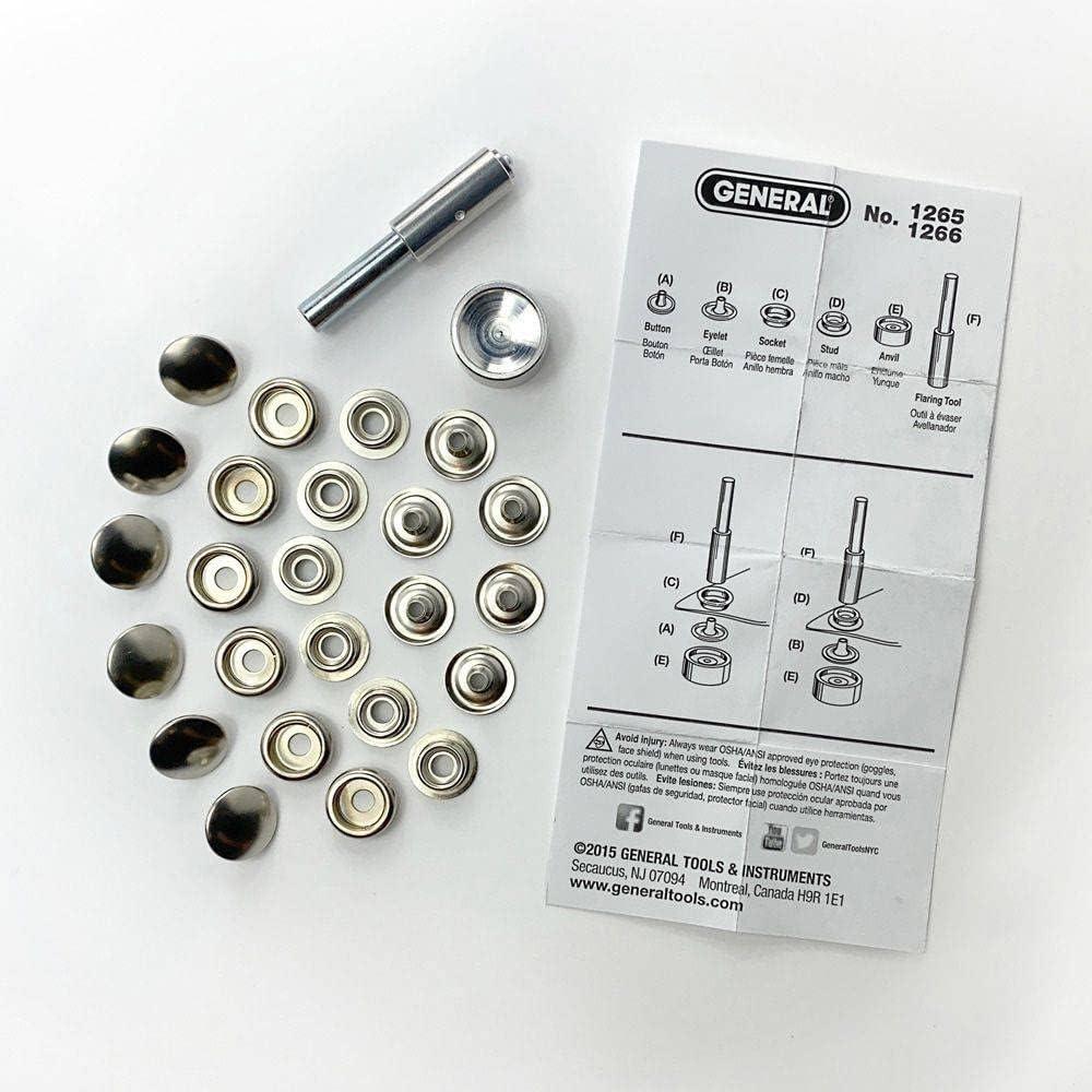 General Tools 1265 Snap Fastener Kit with 6 Fasteners | Buy Now with ...