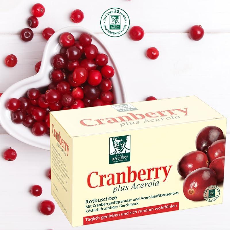 BADER's Cranberry Plus Acerola Rooibos Tea - 40 Filter Bags - Immune ...